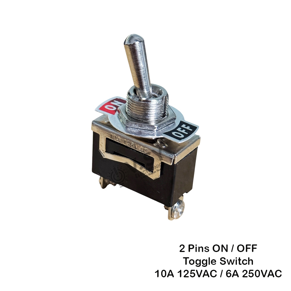 Heavy Duty ON and OFF 2 PINS SPST Metal Toggle Rocker Power Switch 6A ...