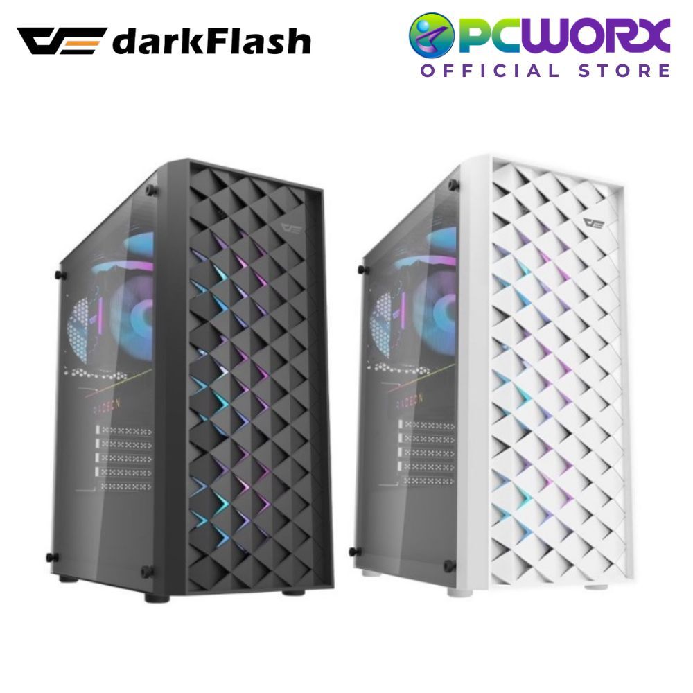 Darkflash DK351 TG w/ 4pcs ARGB Fans Mid-tower Gaming Case | Black ...