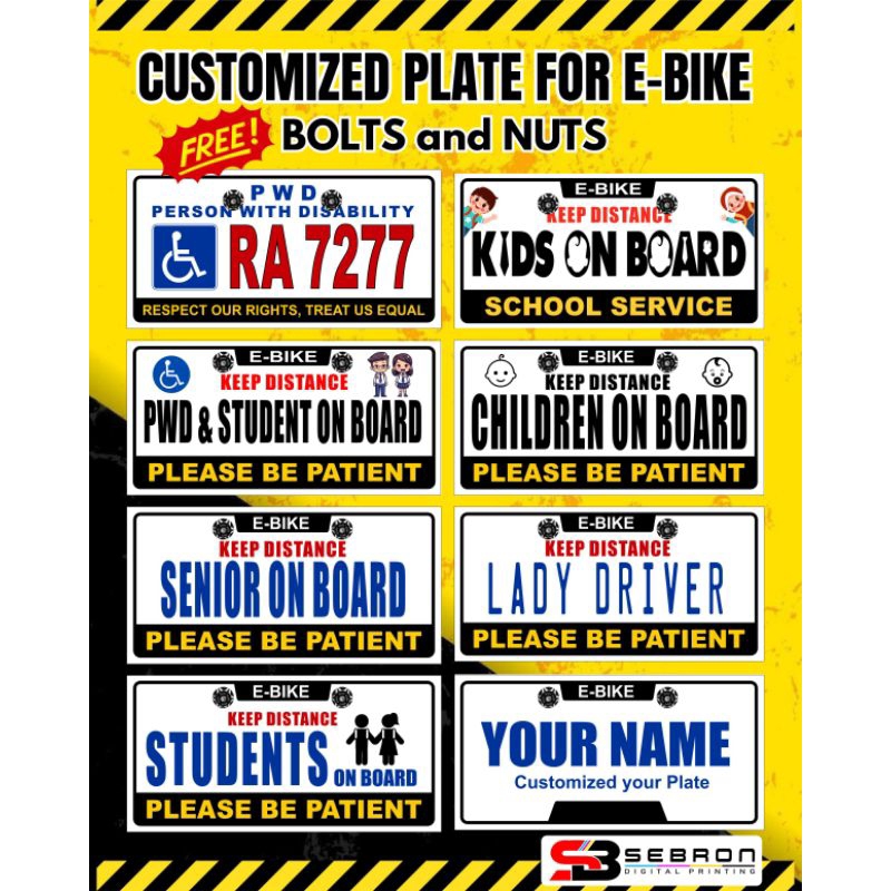 customized acrylic e-bike plate | Shopee Philippines