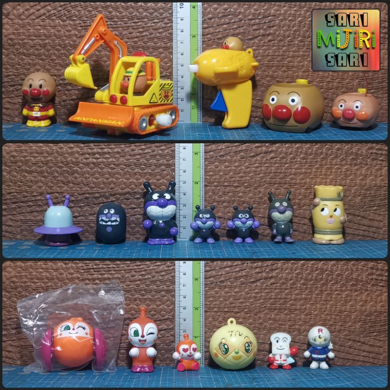 Anpanman Baikinman UFO Rollpanna Melonpanna Nattoman Shokupanman Dokin ...