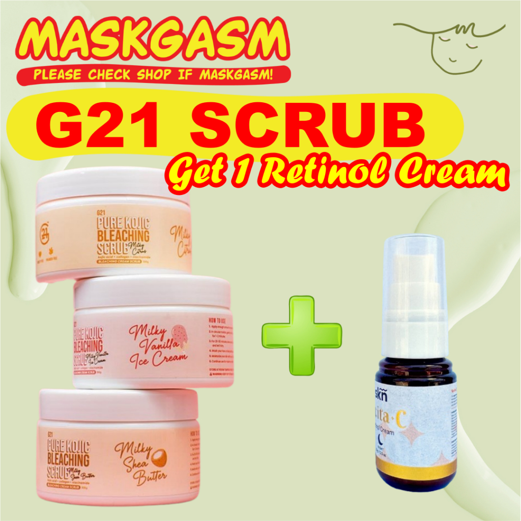 G21 PURE KOJIC BLEACHING CREAM SCRUB 300g - Milky Citrus Scrub, Shea ...