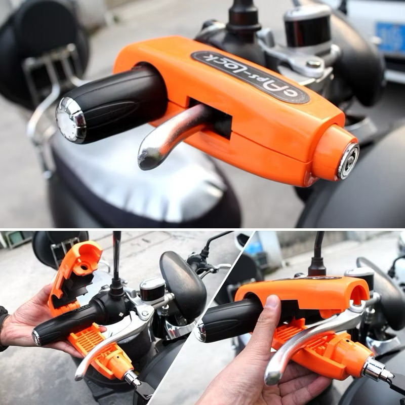 Anti theft handlebar throttle lock electric motorcycle bicycle battery ...