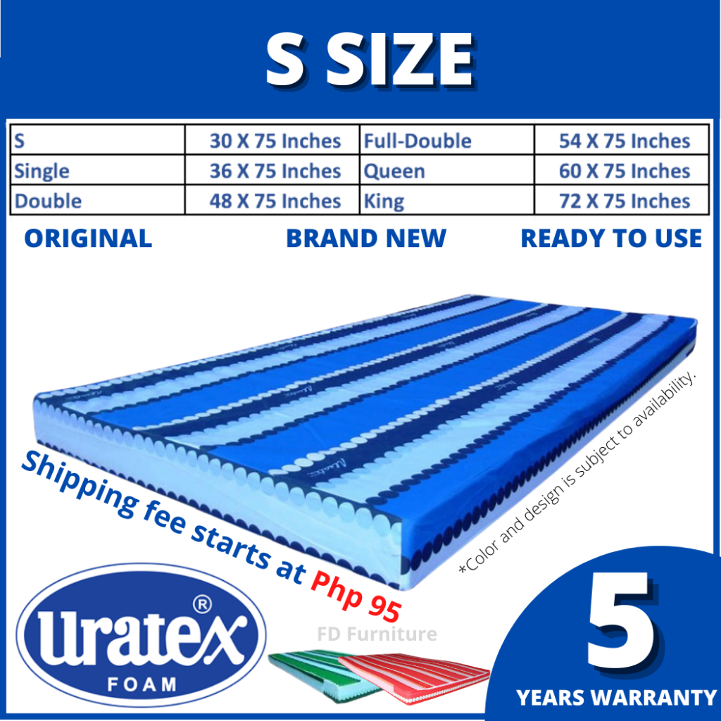 Original Uratex Foam with Cover - S Size (30x75 inches) - All Thickness ...