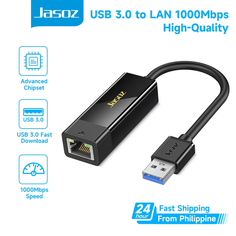 Jasoz USB to Lan Adapter USB 3.0 Network Ethernet 1000Mbps Adapter USB ...