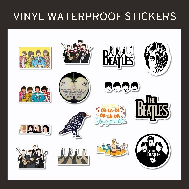The Beatles Stickers | Vinyl Matte Laminated Waterproof and ...