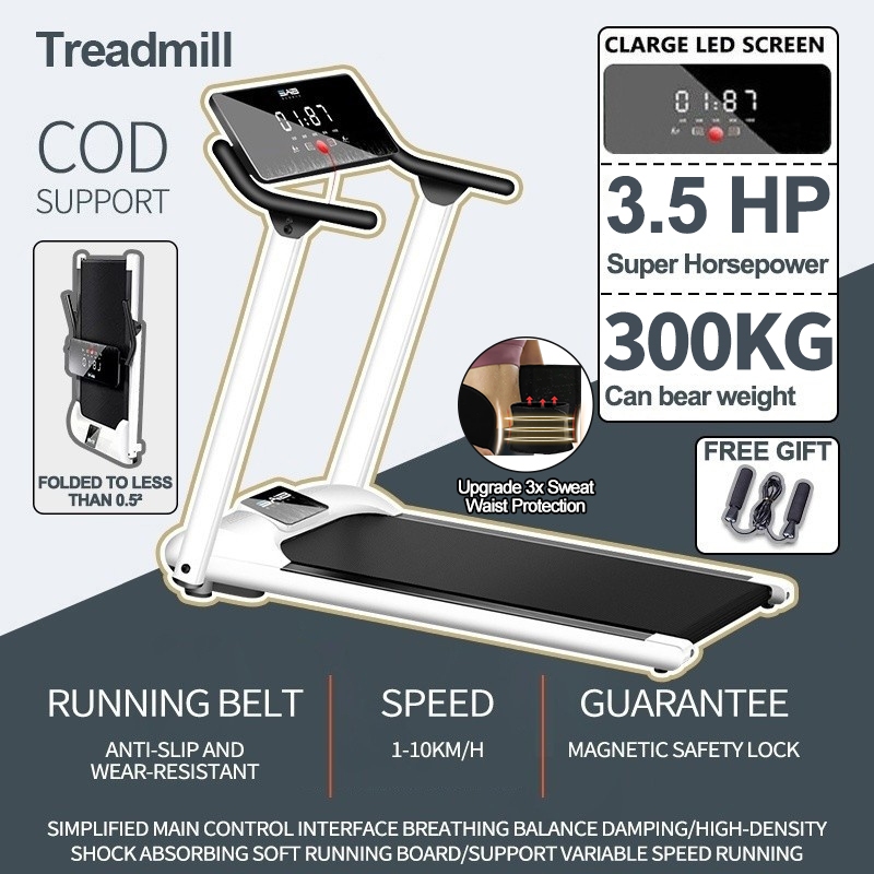 #COD 3.5HP electric treadmill, foldable treadmill Heart rate test ...