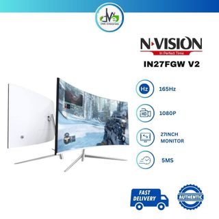 Nvision IN27FGW 27 V2" 180Hz FHD Curved 1800R VA Panel Monitor GAMING ...