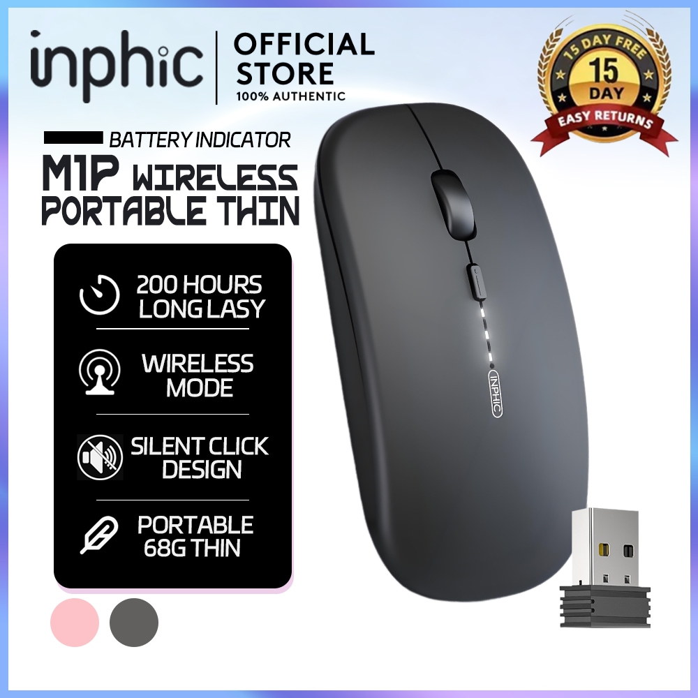 Inphic M1P Wireless Mouse 1600dpi Lightweight Ultra-thin Frosted laptop ...