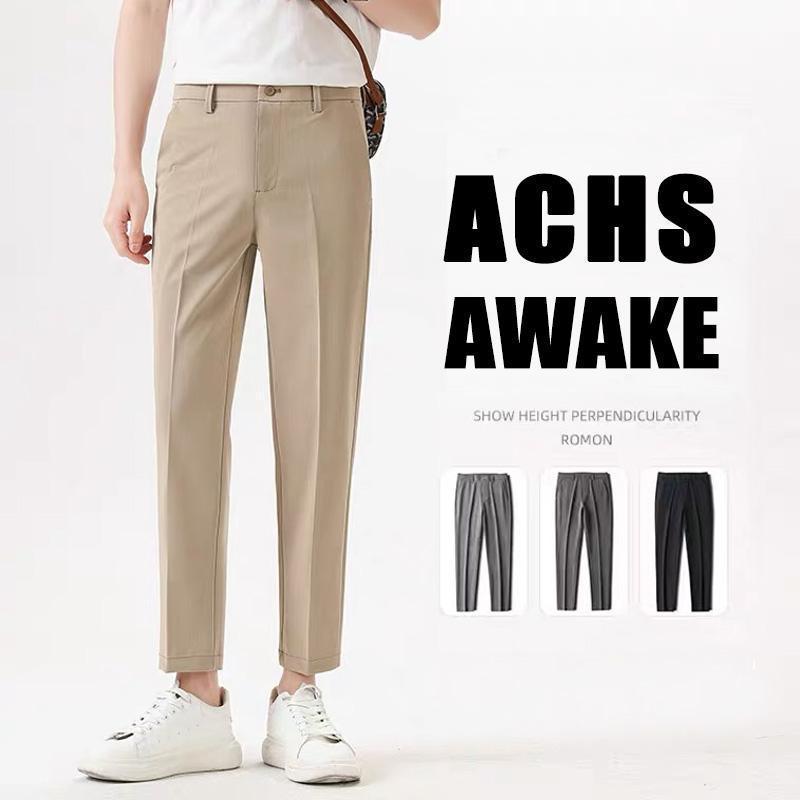 ACHSAWAKE Men's Pants Korean Fashion Suit Pants Casual Alvin Trousers ...