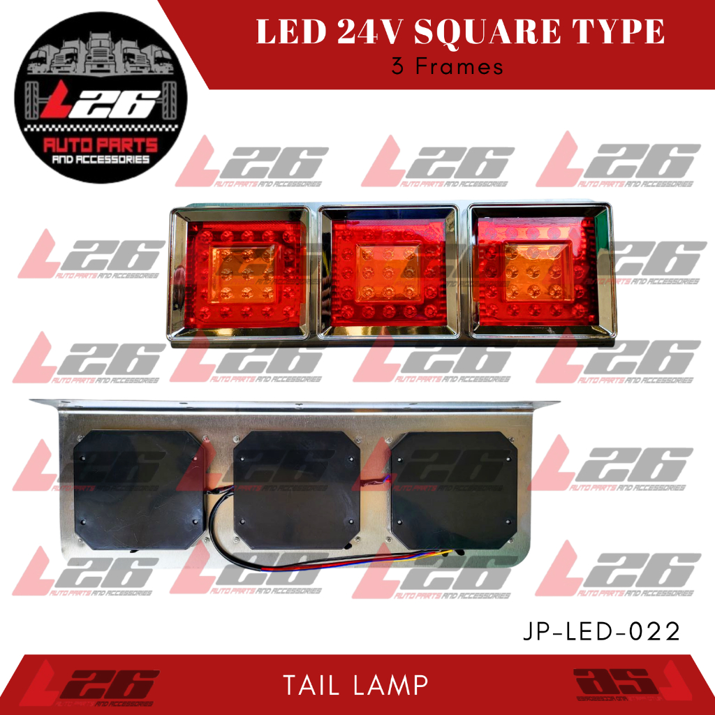60cm x 22cm LED TAIL LAMP FOR TRUCK 10 Wheeler JP-LED-022 24V 3 Slotted ...