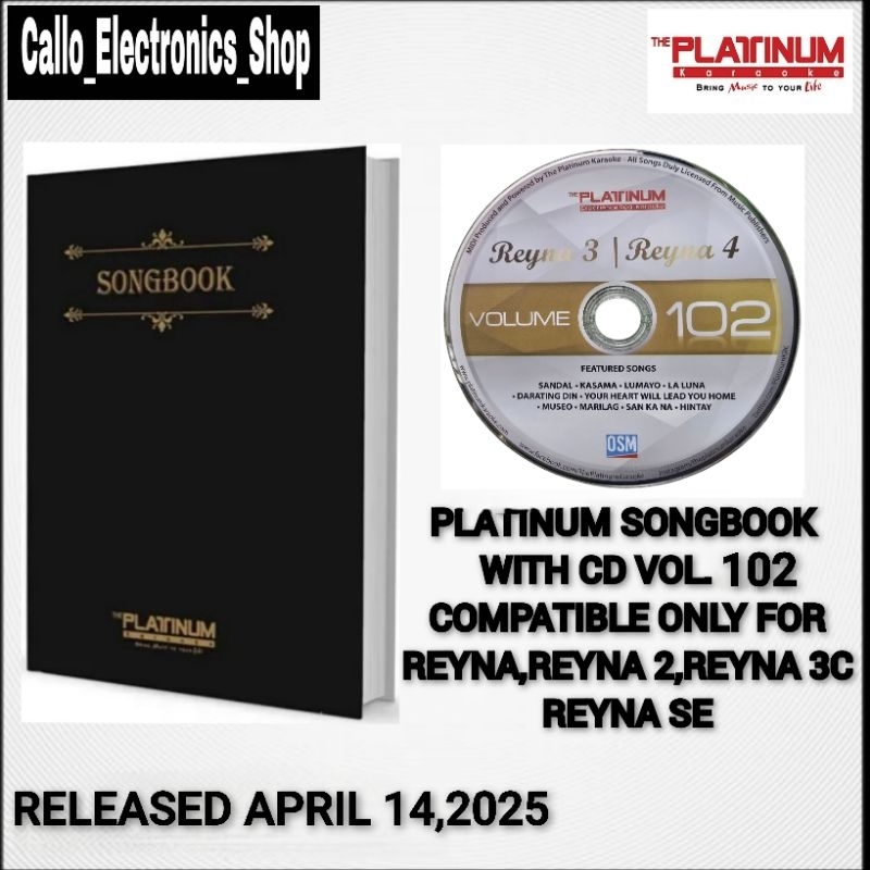 The Platinum Songbook with Full Songlist and CD Volume 102 For Reyna 3/Reyna 4 | Shopee Philippines