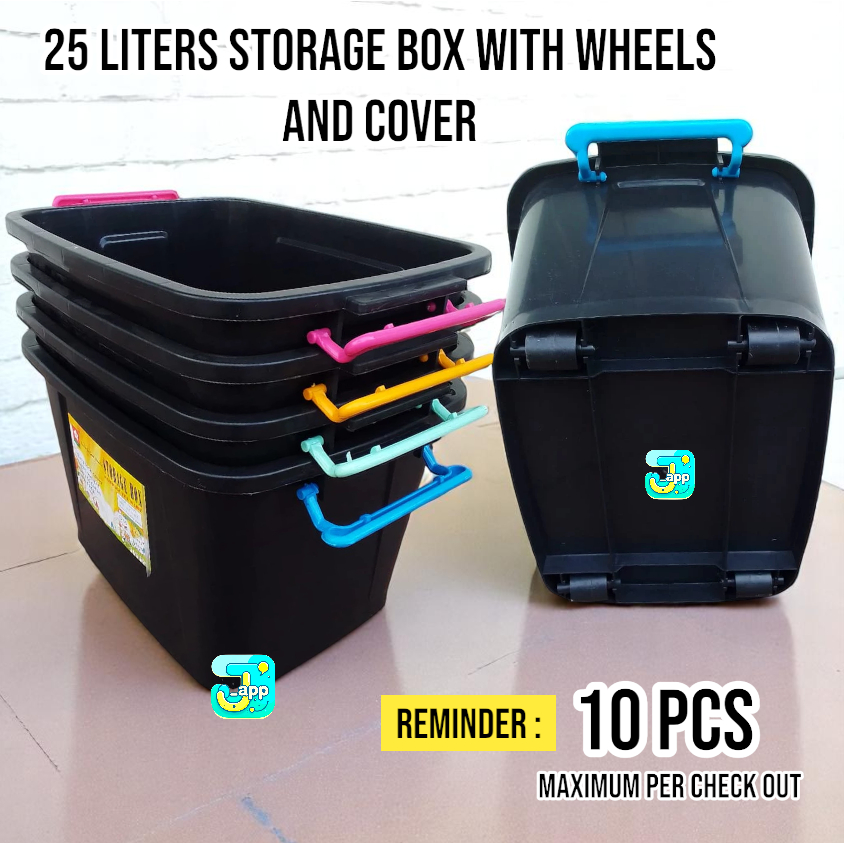 25 LITERS #837 Storage Box with wheels and lid cover Sampaguita box ...