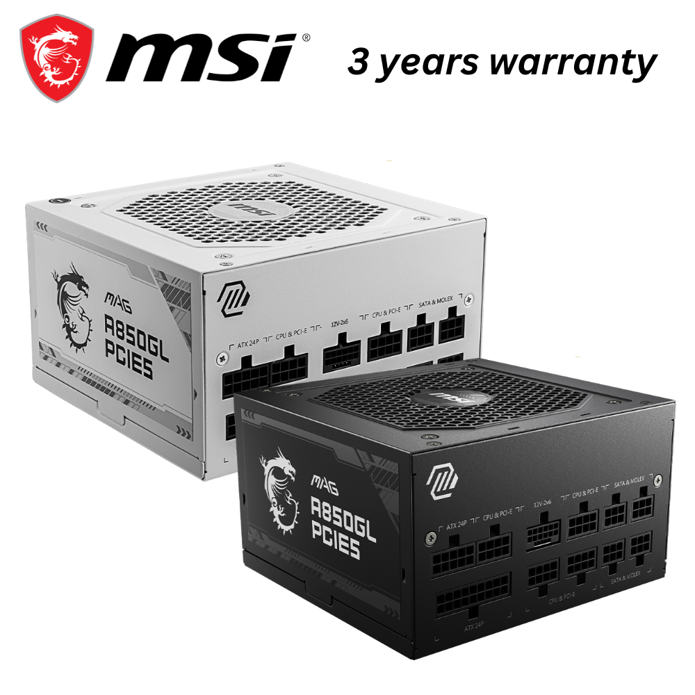 MSI PSU 850W Power Supply Unit MAG A850GL PCIE5 80+ Gold Full Modular ...