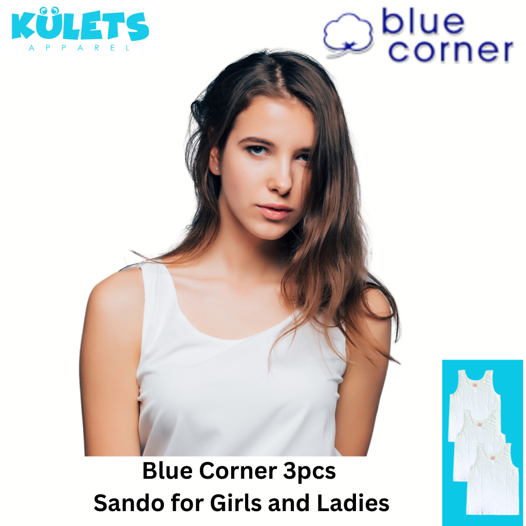 [Wholesale] 3 Pieces Original Blue Corner Sabrina Plain White Lady ...