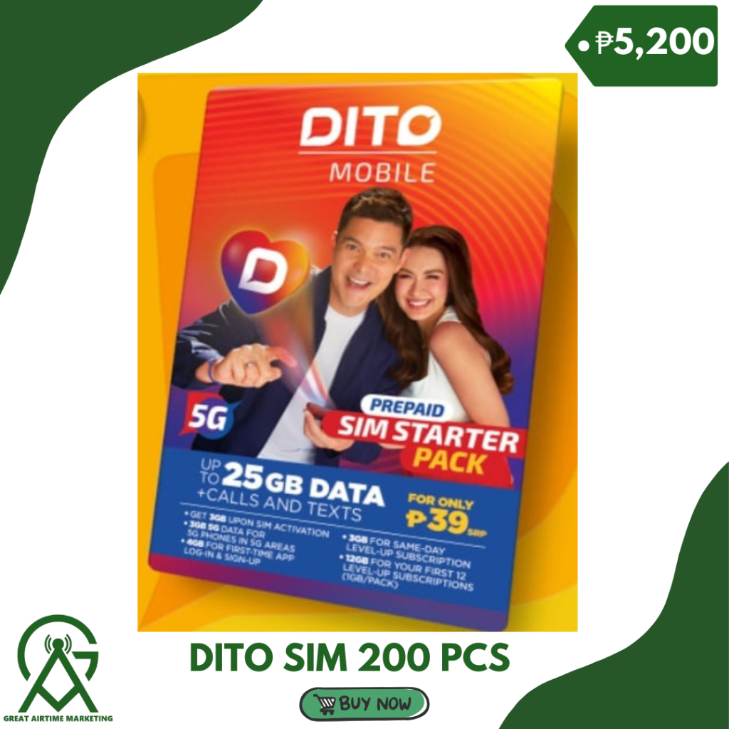 DITO SIM - 200 PCS/PACK | Shopee Philippines