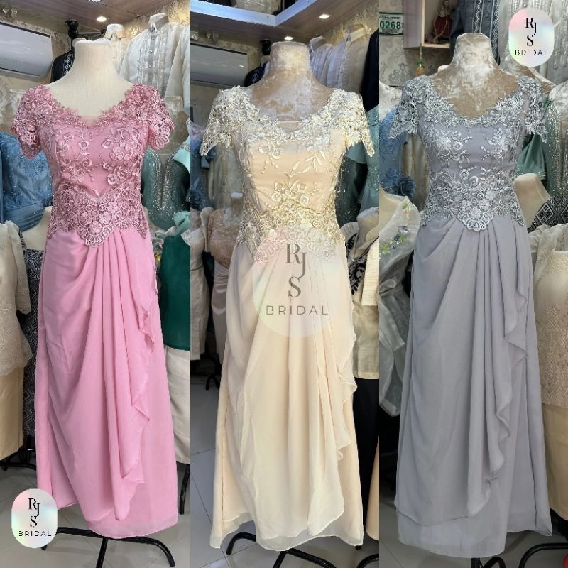 [S to 5X] (mini sleeves) Mother of the Bride/ Principal Sponsor Gown ...