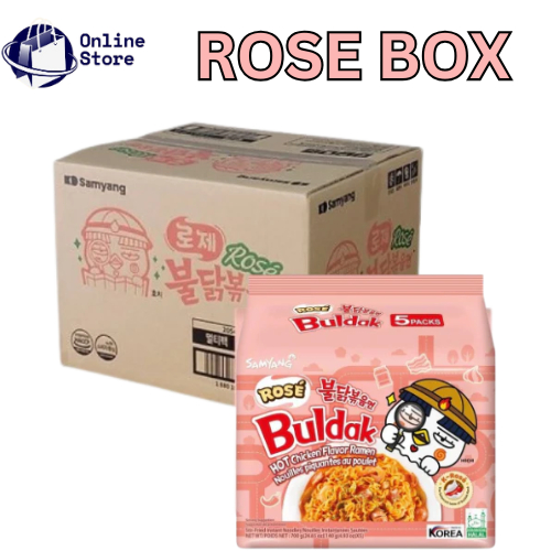 Samyang Buldak Rose Hot Chicken Flavor rose 1 Box 40 pcs (8 packs 520g x 5 pcs) Orig | Shopee ...