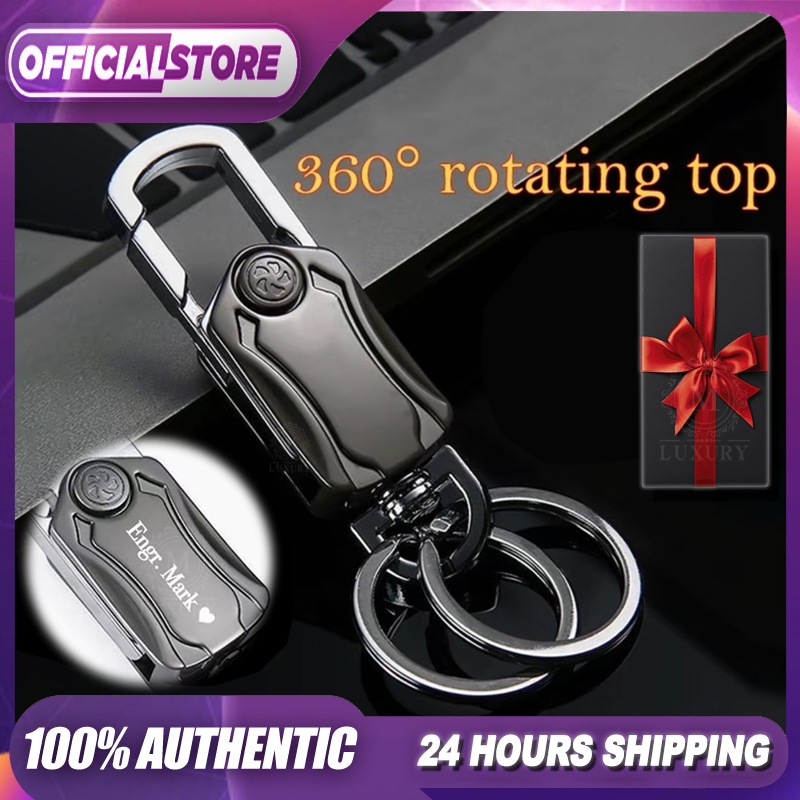 Personalized Name Keychain 4 in 1 Heavy Duty Keychain Rotating Keyring ...