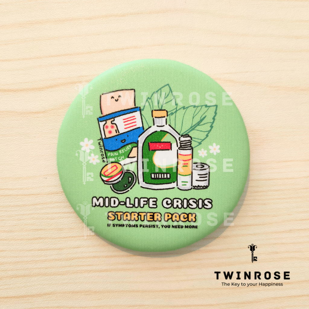 Mid Life Crisis Starter Pack Button Pin Badge Relatable funny memes ...