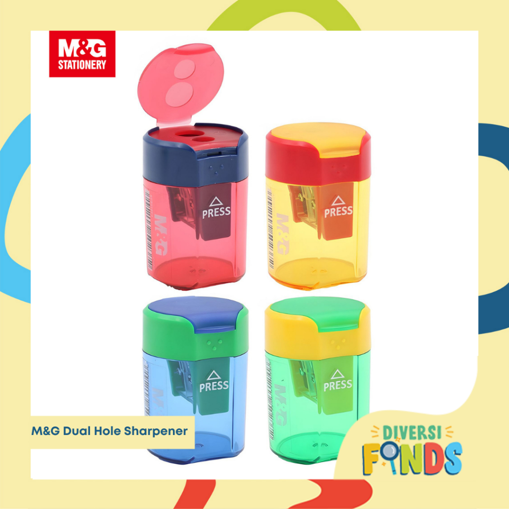 1pc M&G Dual Holes Pencil Sharpener - Assorted Colors - for Big and ...