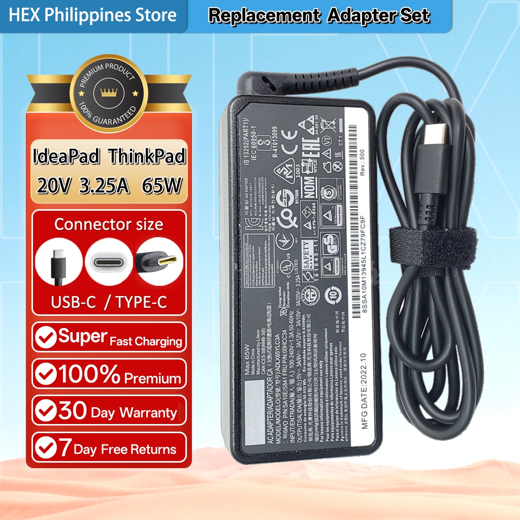 Compatible with for LenovoE 65W USB TYPE-C IdeaPad ThinkBook ThinkPad Series Laptop Charger ...