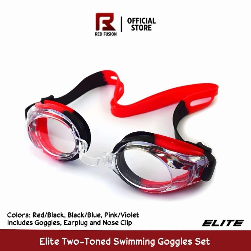Elite Two-Toned Swimming Goggles Set | Shopee Philippines