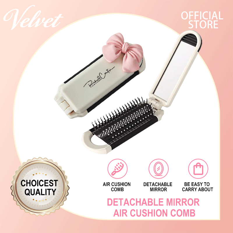 Folding Portable Airbag Comb with Detachable Mirror Massage Fluffy ...