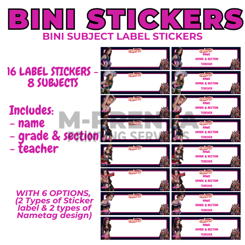 BINIVERSE STICKER | BINI Customized Subject Sticker | BINI LABEL ...