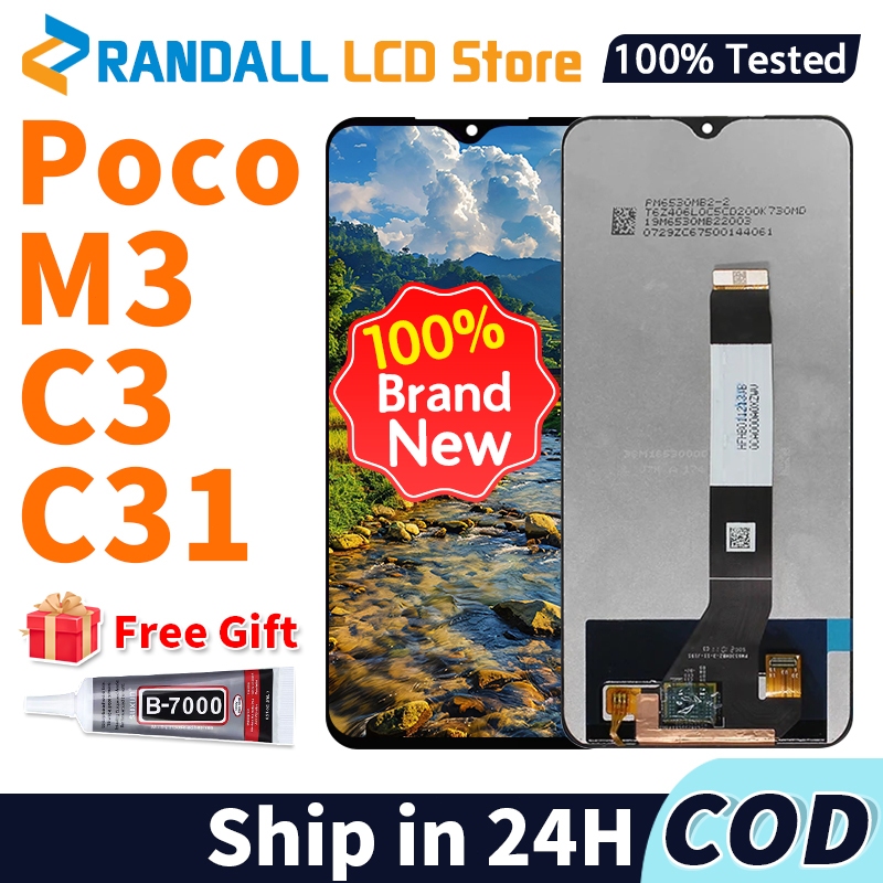 LCD For REDMI 9T / POCO M3 / poco C3 / poco C31 Display Screen Assembly ...