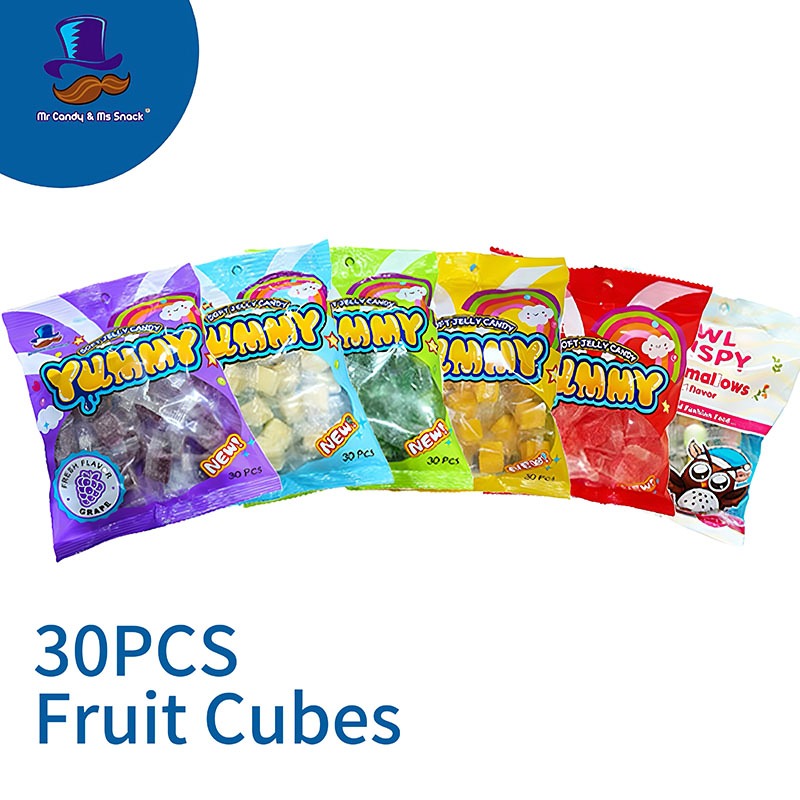 COD【Mr candy】30 Pieces Fruit cubes gummy candy in bags/ soft jelly ...
