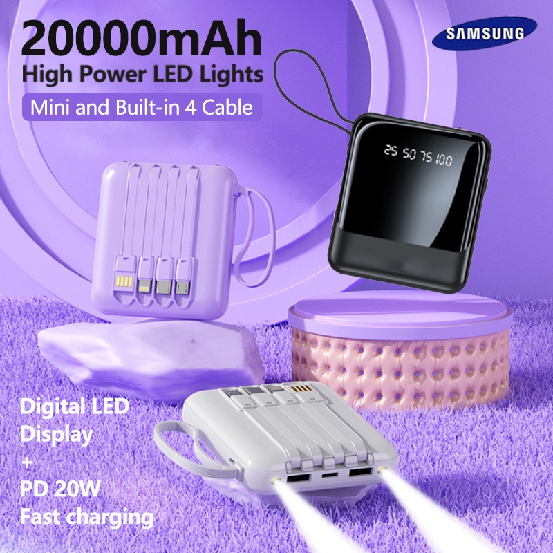 Samsung Mini Powerbank 10000/20000mAh Built In four Cable 22.5W Fast ...