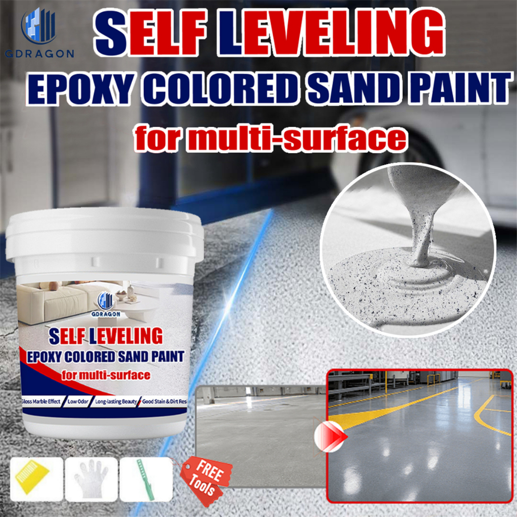 Epoxy Colored Sand paint Self-Leveling Floor Paint High Gloss Non-slip ...