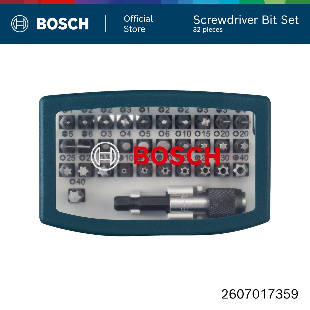 Bosch Accessories 32 pcs Screwdriver Bit set with colour coding ...