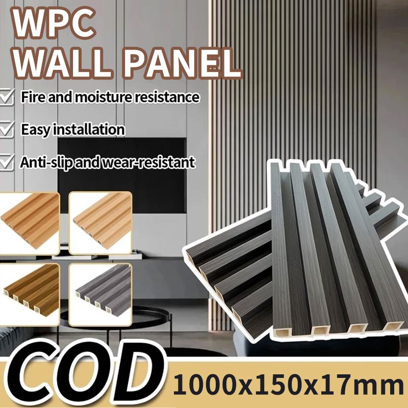 PVC Wood Grain Waterproof Wall Panel - Grille Textured Eco Board for TV ...