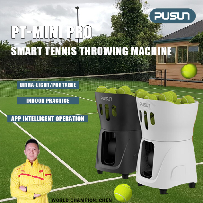 PUSUN Tennis Ball Machine PT-MiniPRO Compact Outdoor Indoor Tennis ...