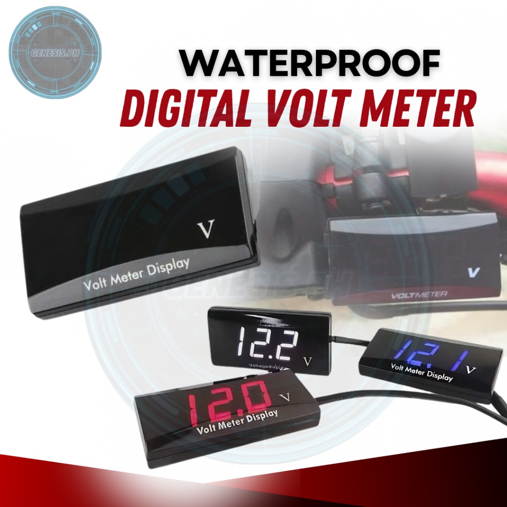 Genesis Car Motorcycle Digital Volt Meter 12V Waterproof Battery ...