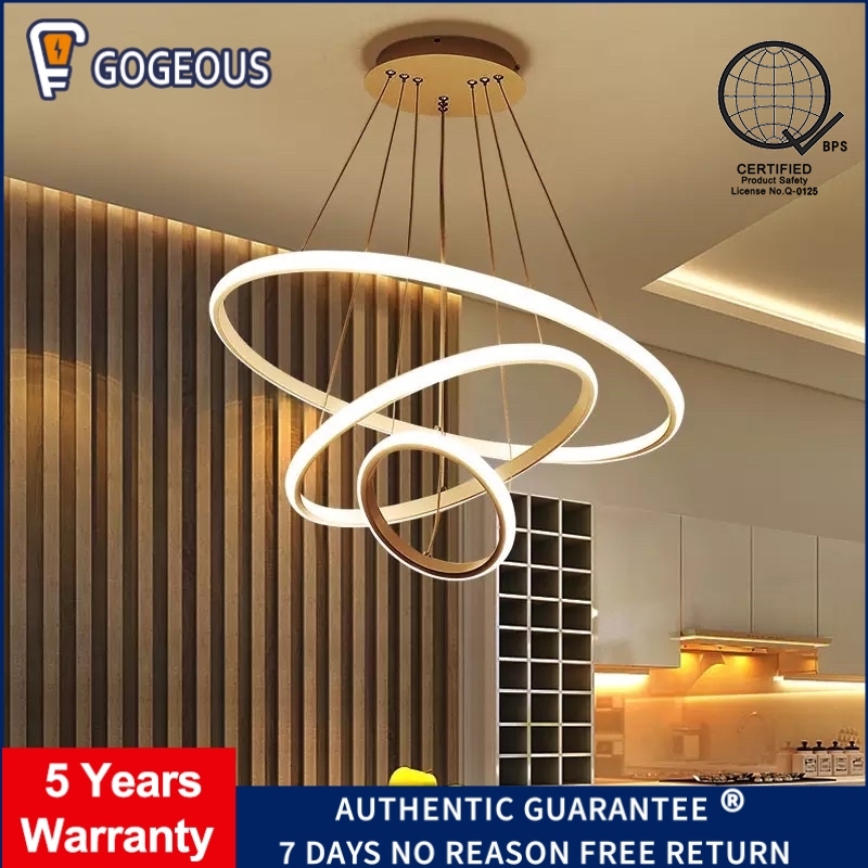 Ceiling Light Tri Color with Remote Modern Pendant Lamp LED Chandelier ...