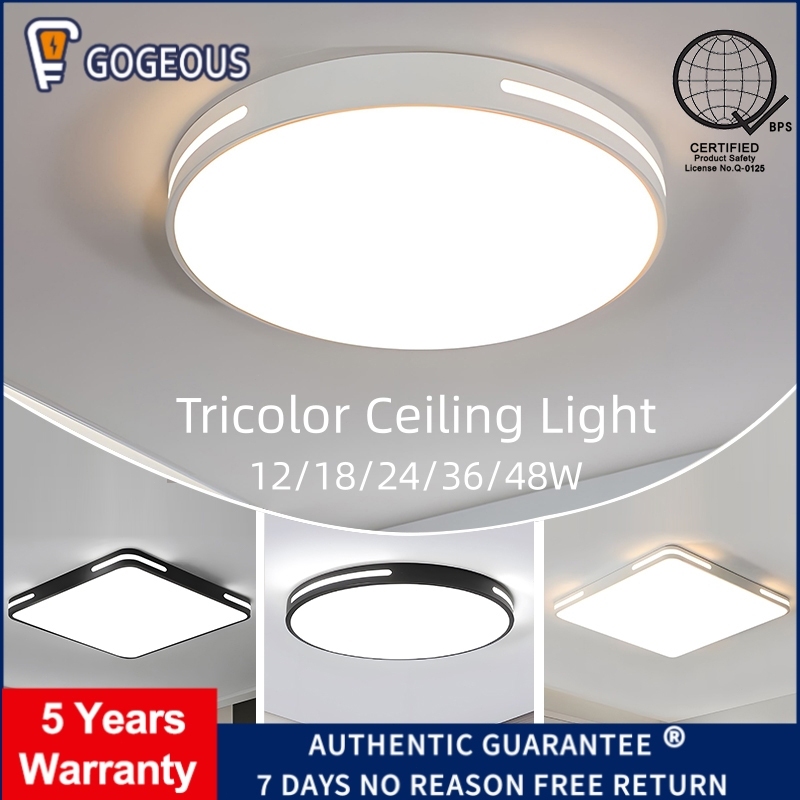 Gogeous Modern Tri Color Ceiling Light Chandelier Room Lamp For Bedroom ...