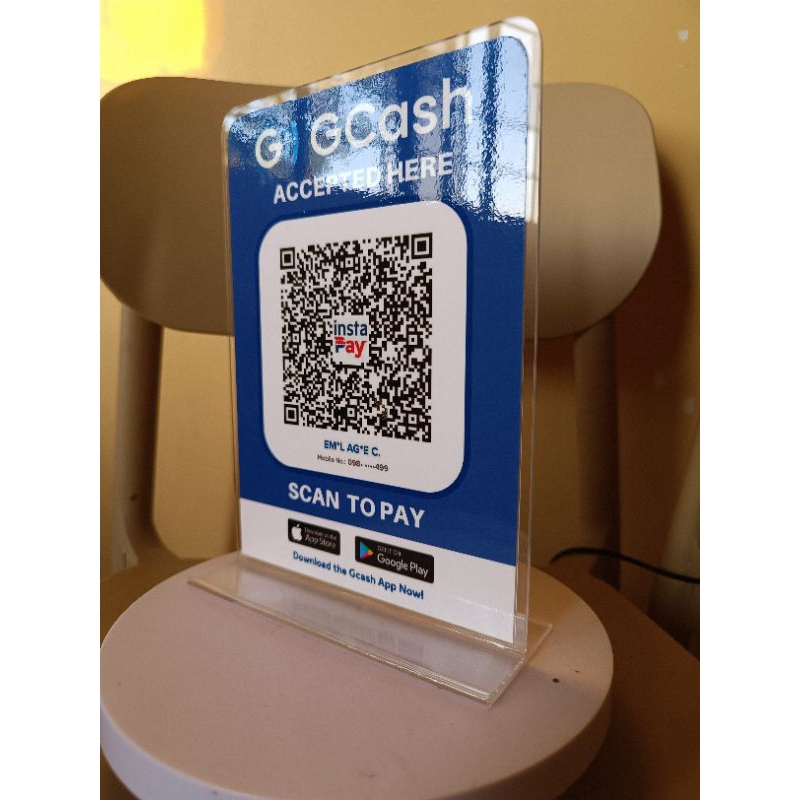 Back to Back Acrylic Gcash Qr code Standee | Shopee Philippines