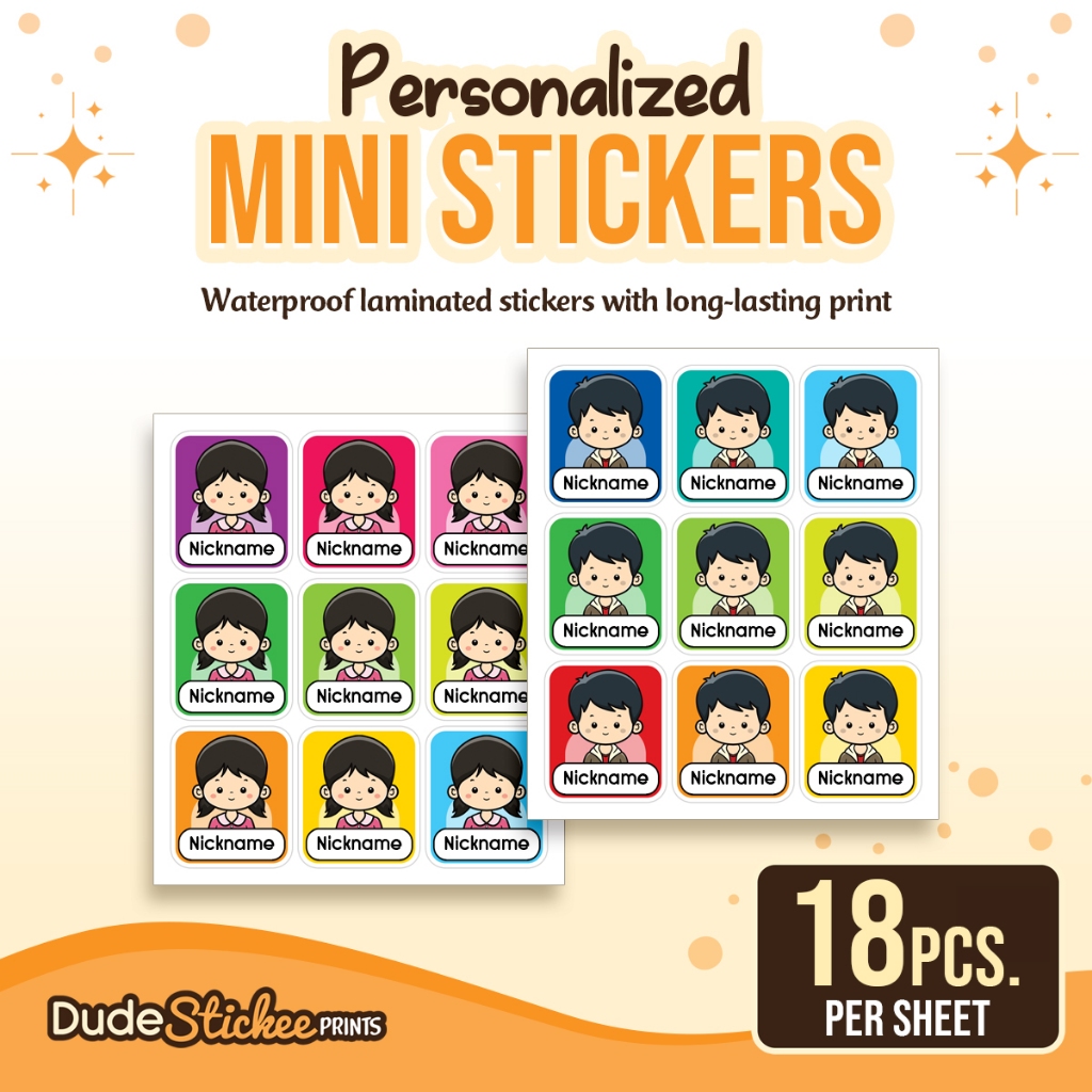 Personalized Mini Stickers (18pcs) | Shopee Philippines