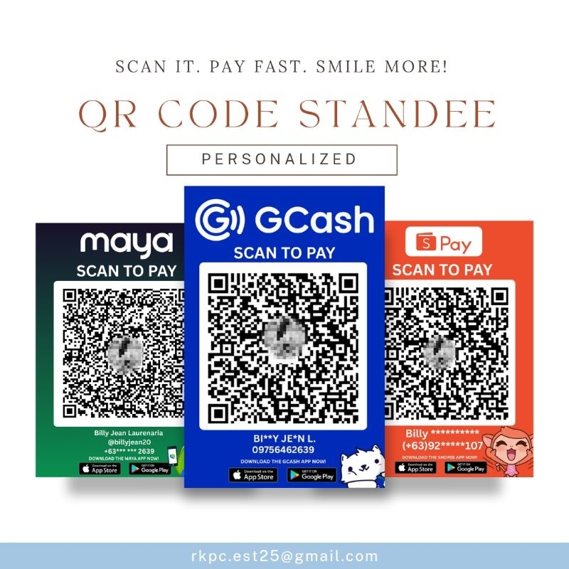 Personalized QR Code Standee free Wooden Stand | Shopee Philippines