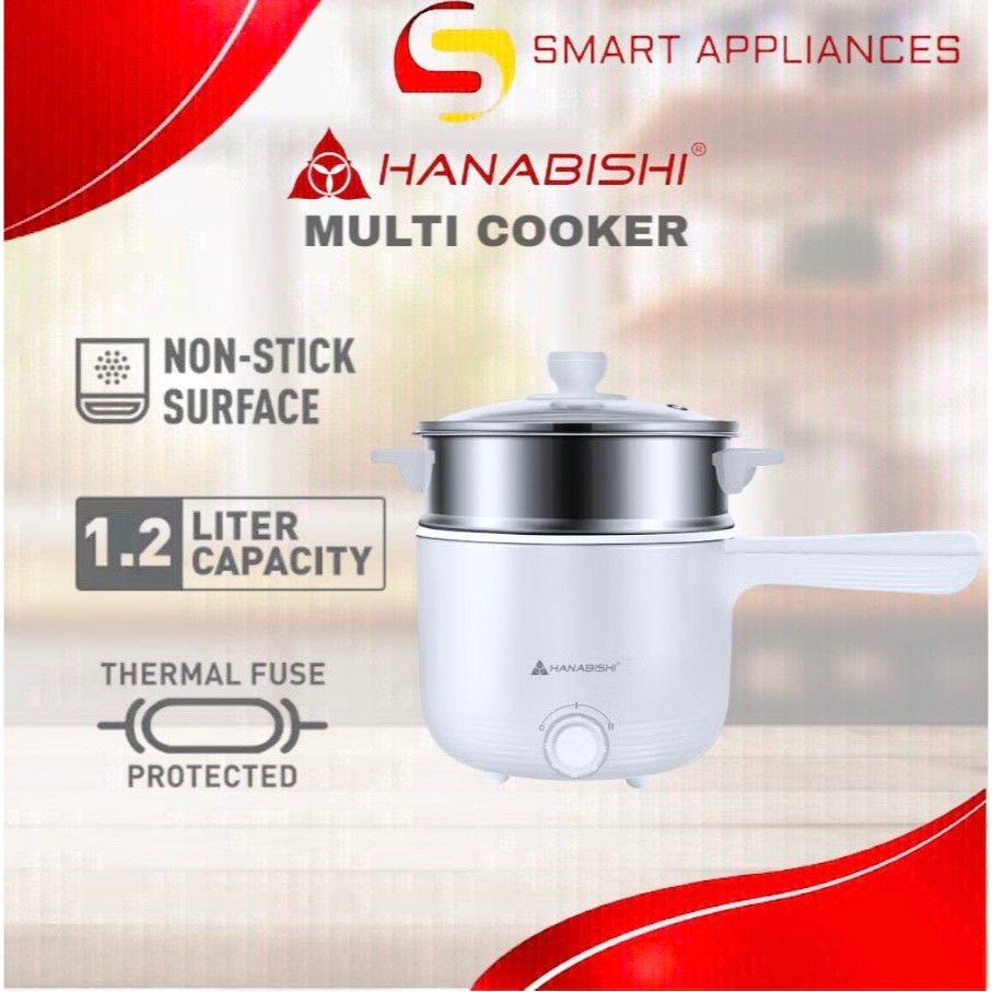 Hanabishi Multi-Function Cooker HMC1200 with Steamer Pearl White Series ...
