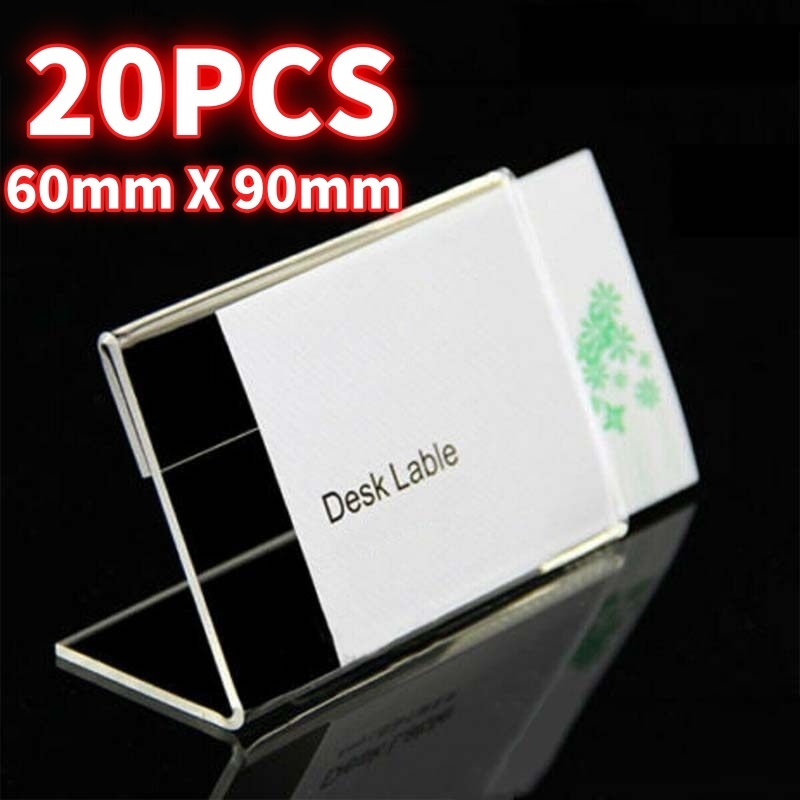 20*PCS Acrylic Clear Sign Label Display acrylic price tag acrylic name ...