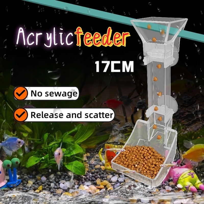 Acrylic Automatic Fish Feeder/Feeding Tube For Aquarium/Fish Automatic ...