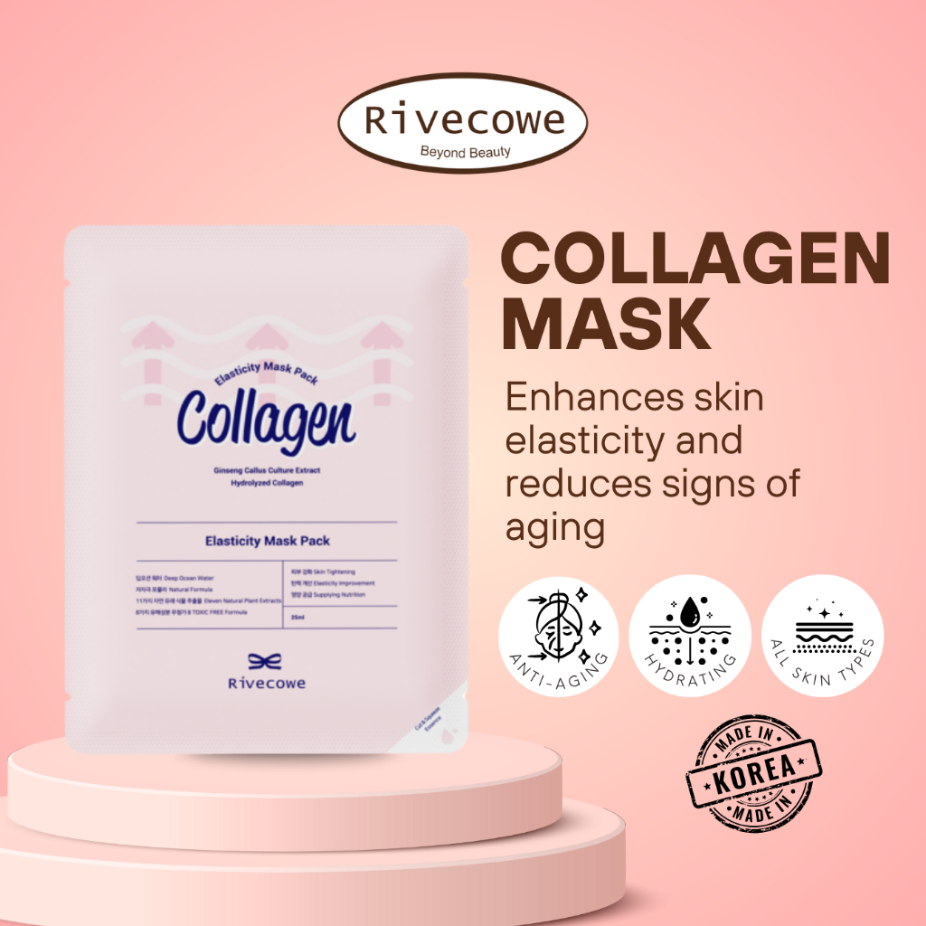 Rivecowe Collagen Mask Pack 10pcs/1pack | Shopee Philippines