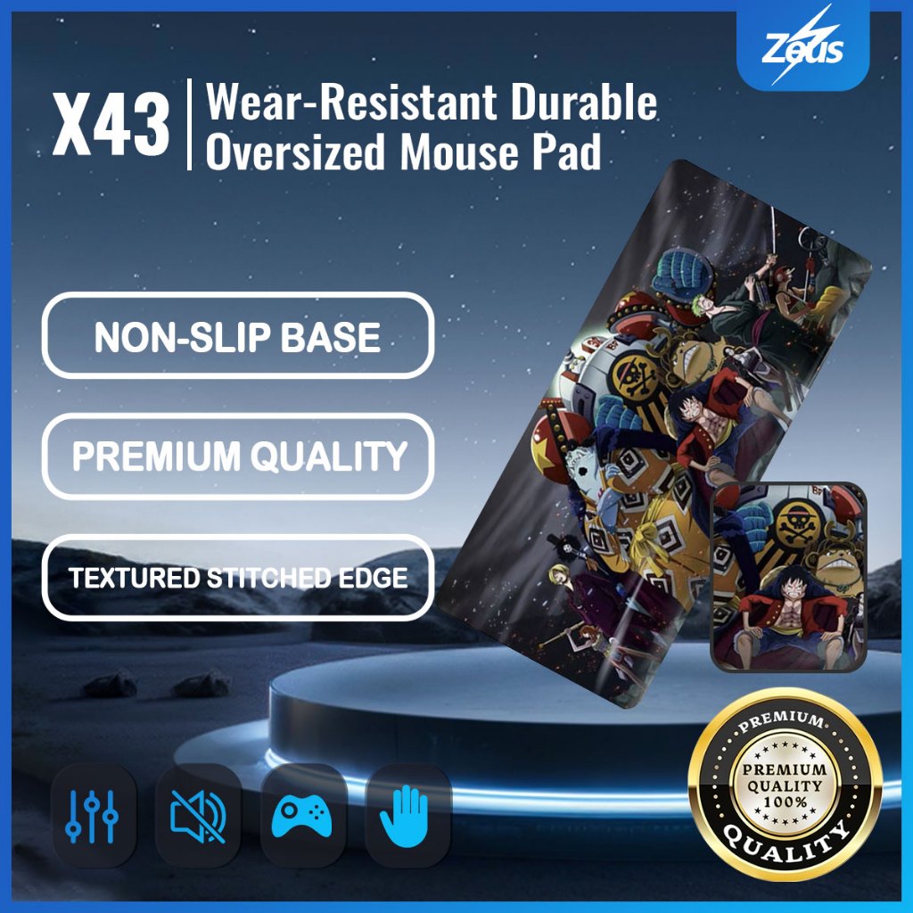 Zeus® x One Piece ( X-43) Extended Mouse Mat / Mouse Pad For Gaming ...