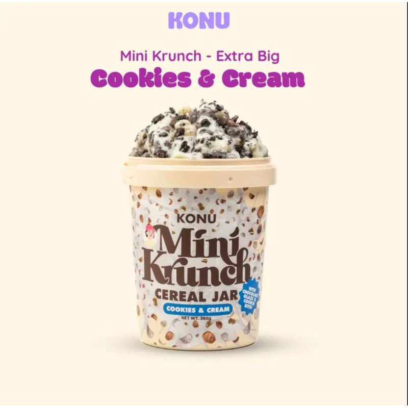 KONU Mini Krunch Cereal Jar EXTRA BIG 360g (COOKIES & CREAM) [EXP DATE ...