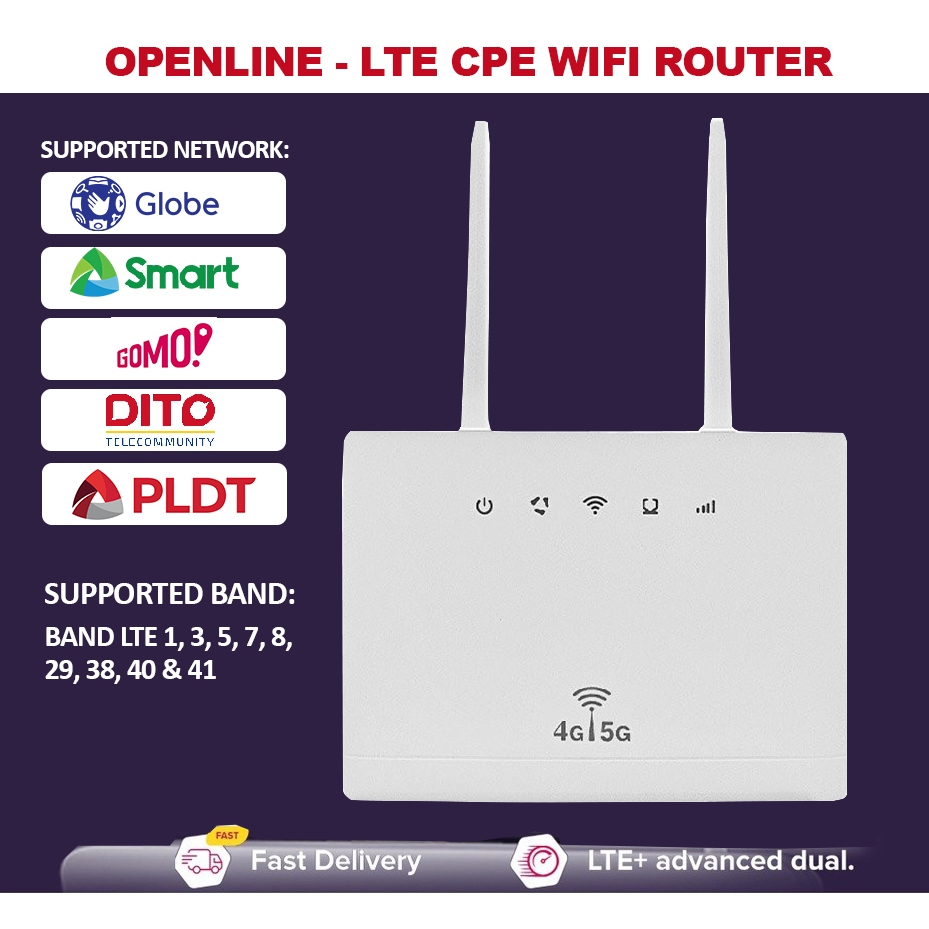Openline WiFi Router Advanced LTE CPE Router with GOMO SIM (OPENLINE ...