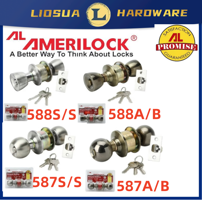 AmeriLock 587/588Door Knob Lock Stainless Spherical Door Lock | Shopee ...