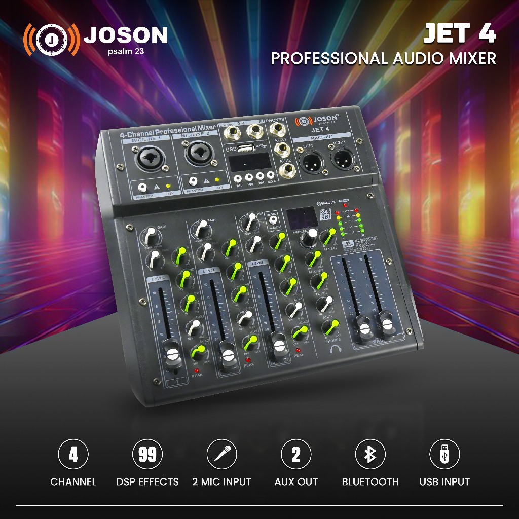 Joson JET 4 Channel Professional Audio Mixer | Shopee Philippines